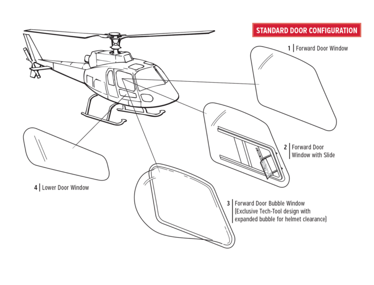 3501-2026-2 | Fwd Door Window w/Slide RH | Airbus Helicopters