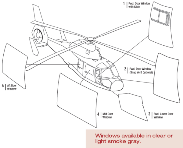 365-1007-1 | Aft Door Window LH | Airbus Helicopters