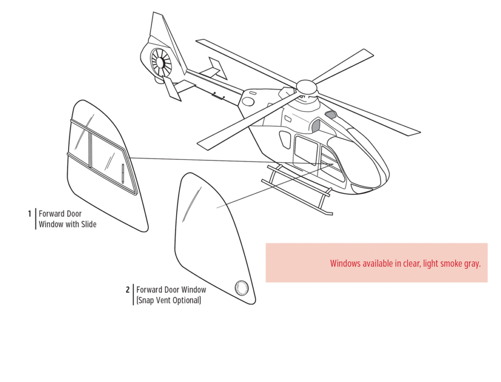 EC135-1004-1 | Forward Door Window w/Slide LH | Airbus Helicopters