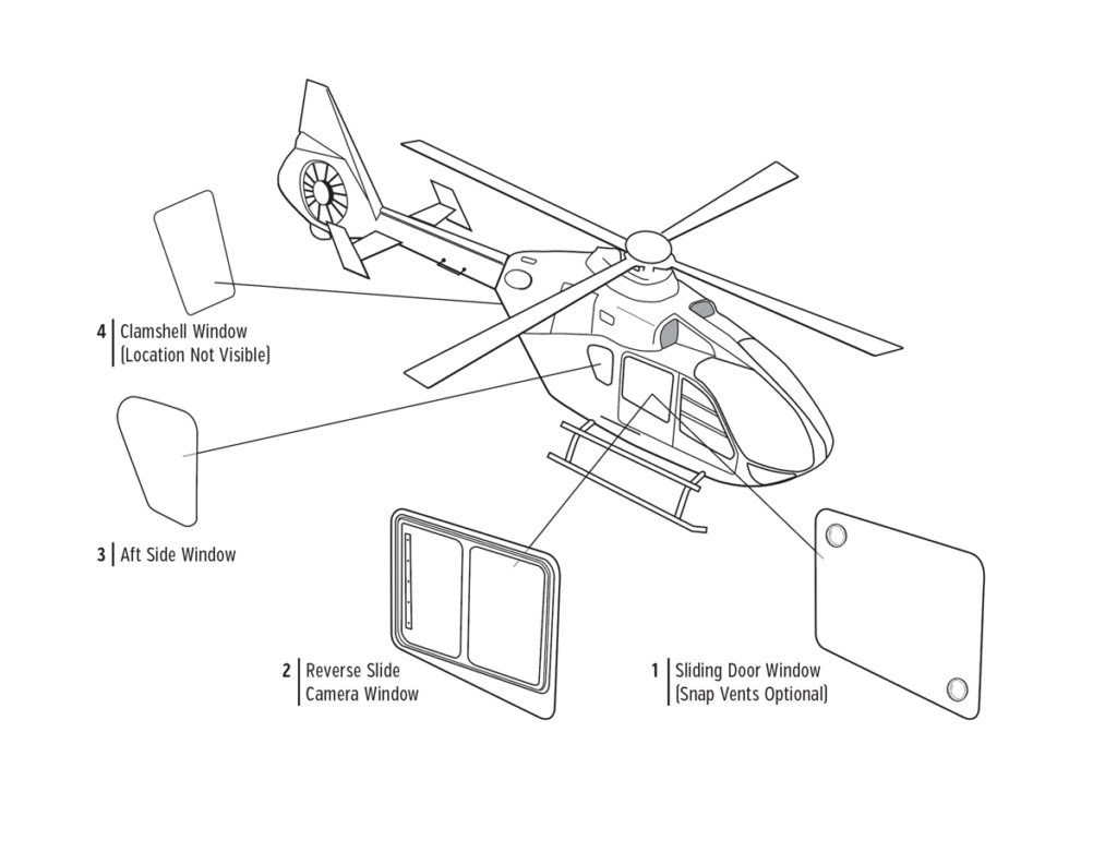 EC135-1008-1 | Clamshell Window LH | Airbus Helicopters