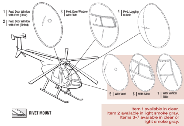 369-4505-1 | Fwd Cabin Comfort Window w/Vent LH | MD Helicopters